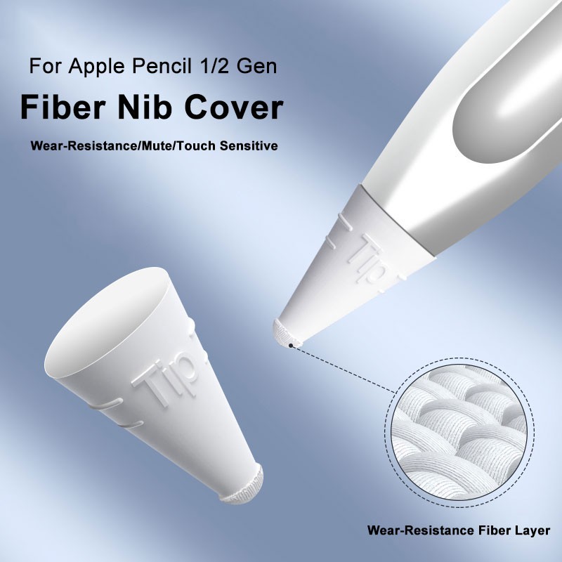 Fiber Pencil Tip Cover For Apple iPencil 1st 2nd Generation Wear ...