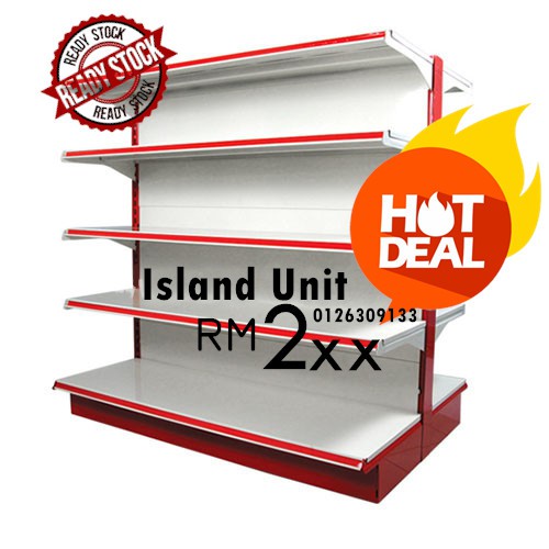USED 90% Supermarket Shelf Display Rack Island Unit **OnlyforKL ...
