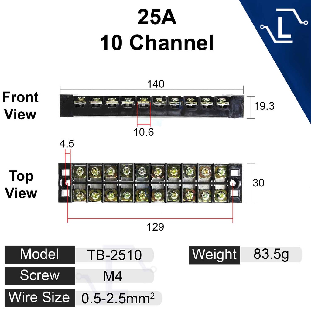 [Luminense] TB Terminal block TB25 25A 2503 2504 2505 2506 2508 2510 ...