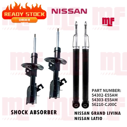 NISSAN GRAND LIVINA LATIO FRONT REAR ABSORBER (1 PAIR) (54302/03-E55AM ...