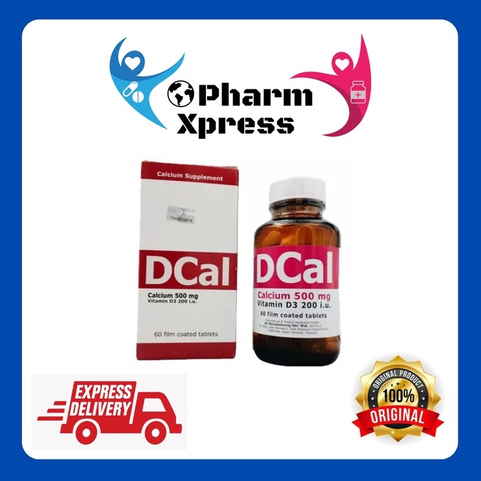 DCal Calcium 500mg Vit D3 200 i.u. Tablet 60's (D-Cal) | Shopee Malaysia