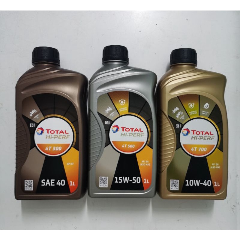 Total HI-PERF 4T 300 /4T 500/4T 700 /4T 900/SAE40 15W50 10W40 1L ...