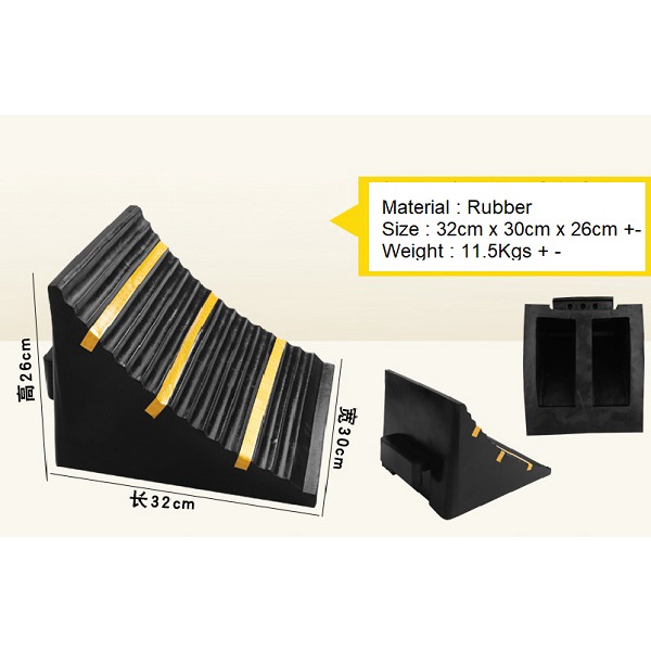 Rubber Wheel Stopper Choke / Heavy Duty Wheel Chock Size (Large ...