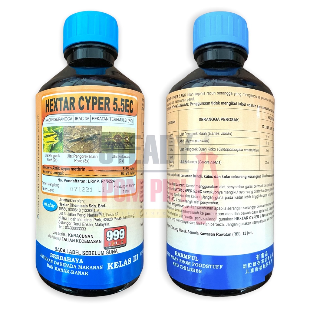1L HEXTAR CYPER 5.5EC / INSECT CONTROL / GARDENING / PERTANIAN | Shopee ...