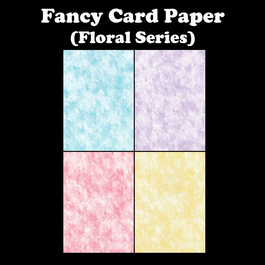 A4 Flower Floral Card / Pattern Color Fancy Card Paper / Kertas Folio ...