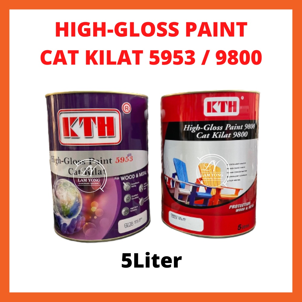 5Liter KTH Gloss Paint- Cat Minyak / Oil Paint / Cat Kayu / Cat Besi ...