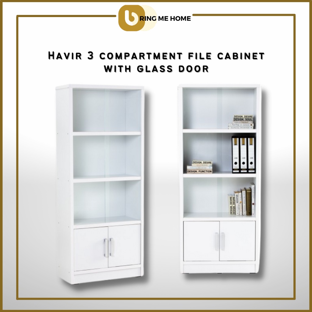 HAVIR Display Cabinet Glass Cabinet Book Rack Bookshelf Book Shelf Rack ...