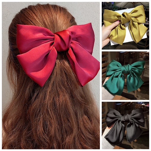 Ribbon Hair Clip, Soft Chiffon Hair Clips,Big Large Bow Hairpin,Trendy ...
