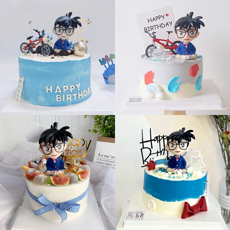[READY STOCK] Mini Cute Conan Figurine Bicycle Cake Decoration | 柯南蛋糕装饰 ...
