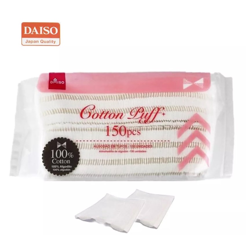 Daiso Cotton Puff Thick Cotton Facial Cotton 150pcs Daiso 100% Cotton ...
