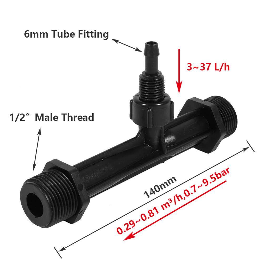 【M'Stock】 1/2" 3/4" 1" MALE Thread Venturi Injector Agriculture Irrigation System / Venturi ...