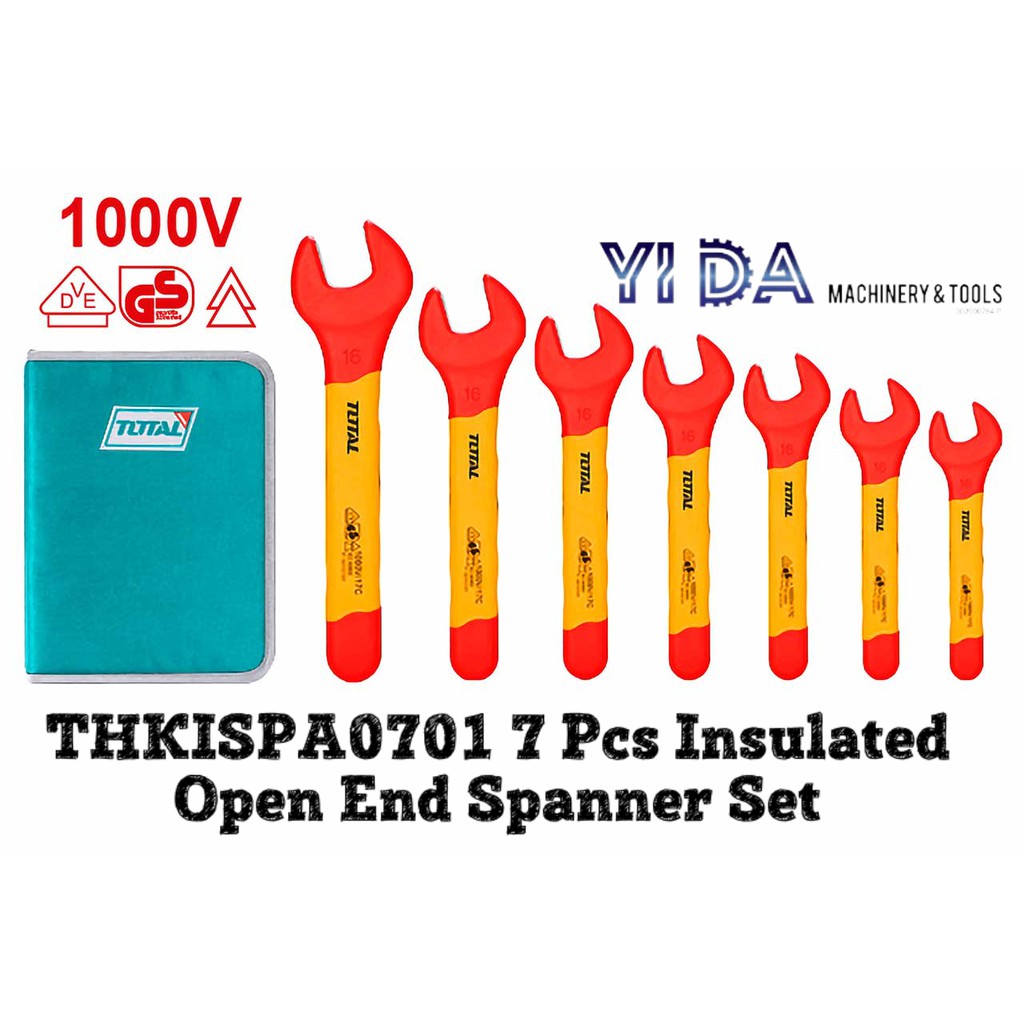 TOTAL 7 Pcs Insulated Open End Spanner Set - THKISPA0701 FREE Carrying ...
