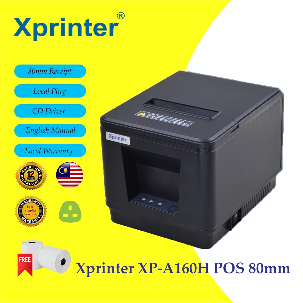 XPrinter XP-A160H POS 80mm Thermal Receipt Printer (USB Port)-Free ...