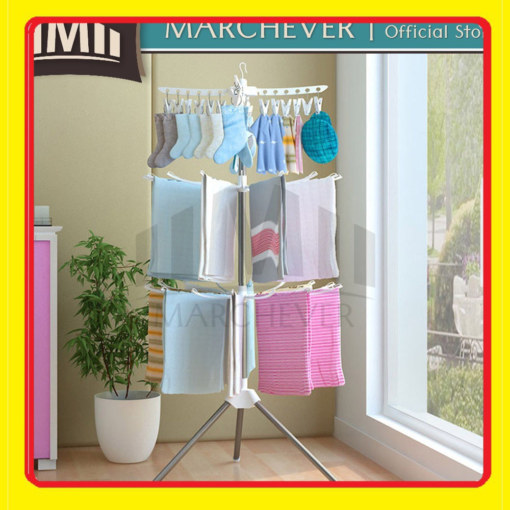 🔥HOT PROMO🔥 3 Tiers Foldable Clothes Drying Rack Hanger Laundry Hanging ...