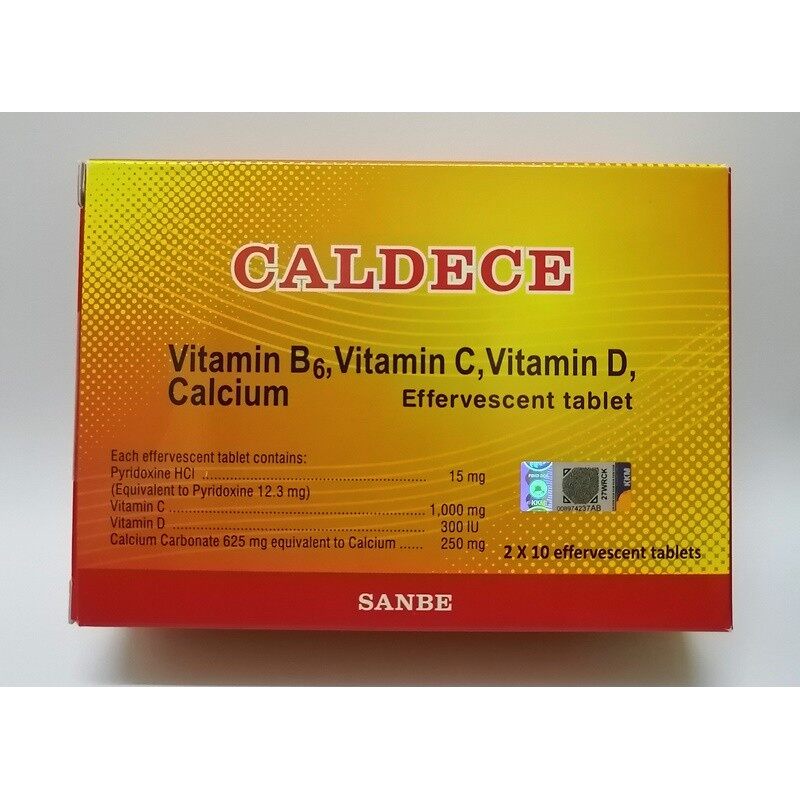 Caldece vitamin B6, C, D, calcium effervescent tablet 2x10's | Shopee ...