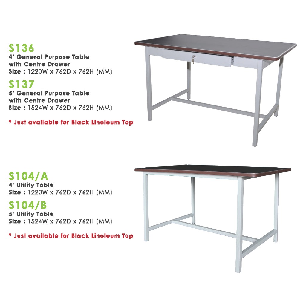 4ft / 5ft Steel Working Table / Utility Table / Office Writing Table ...