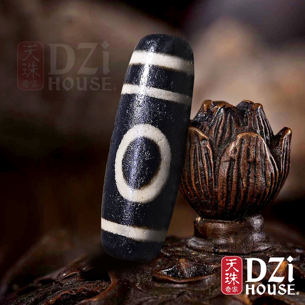 One Eyed Dzi Bead 一眼天珠 (RD1355B)【Dzi House 天珠奇家】Antique Blessing Wealth ...