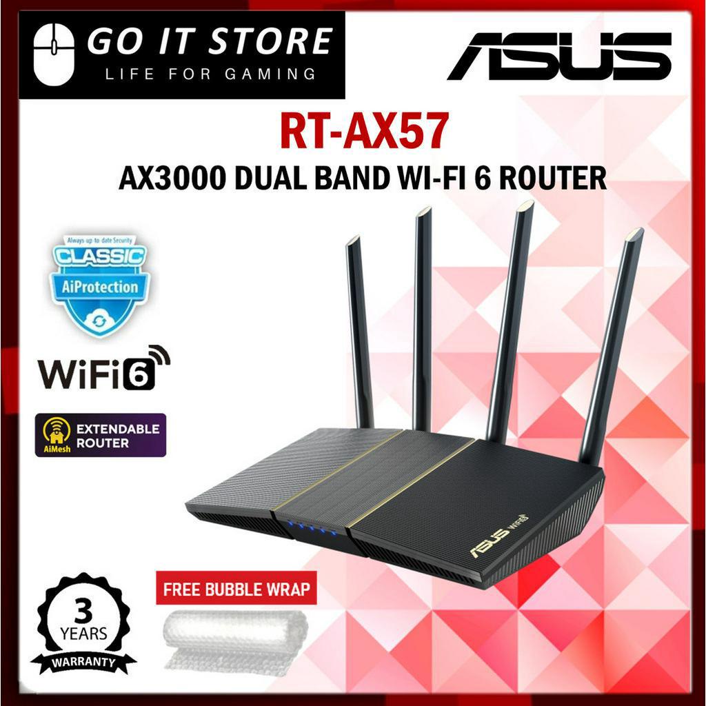 ASUS RT-AX57 WiFi 6 AX3000 Wireless Router with High Power Signal ...
