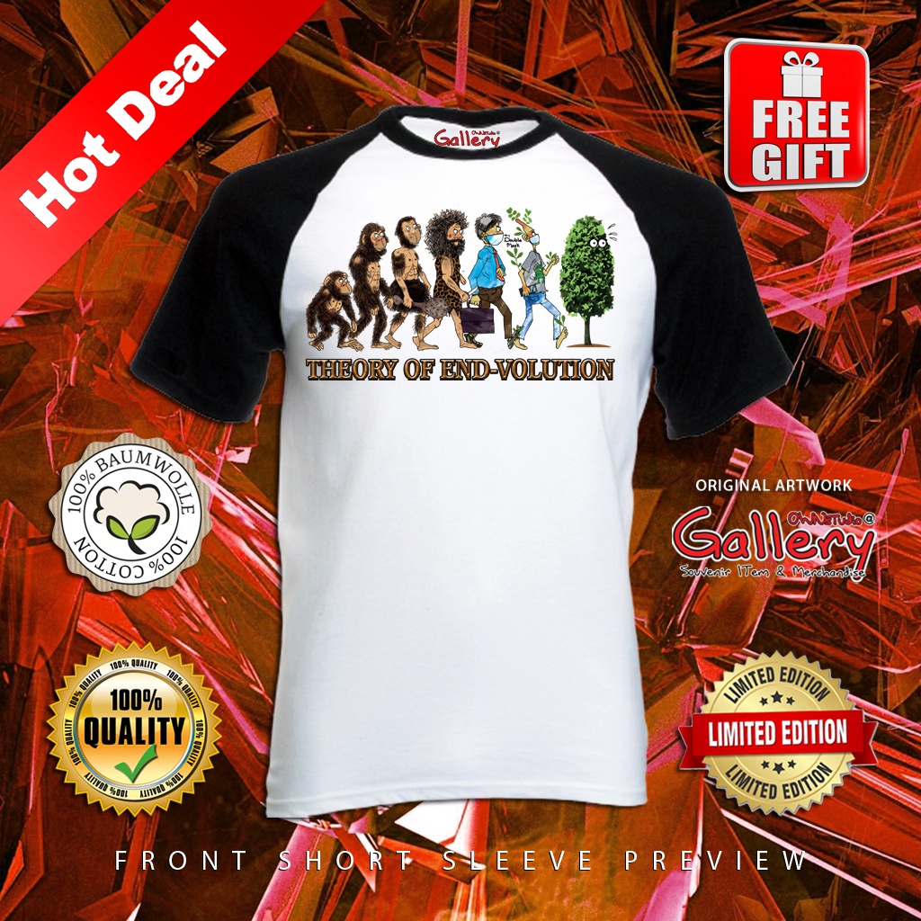 🔥ORIGINAL DESIGN🔥 RAGLAN TSHIRT THEORY OF END-VOLUTION | 100% COTTON | Shopee Malaysia