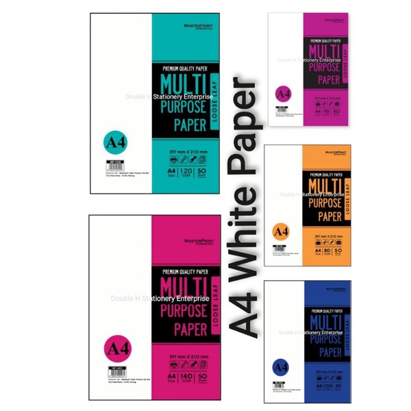 MASTERPRINT A4 Premium Quality Paper Multi Purpose Blank Paper 70 / 80 ...