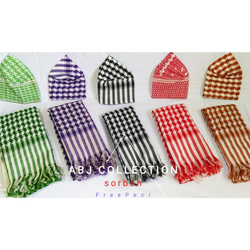 Free Turban!! Semagh Saudi Arabian Motif Peci / Head Turban / Hajj ...