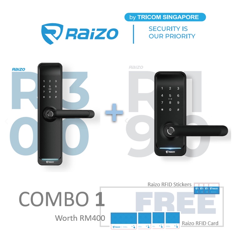 Raizo Smart Residential Digital Door Lock Combo 1 R300 + R190 [Free ...