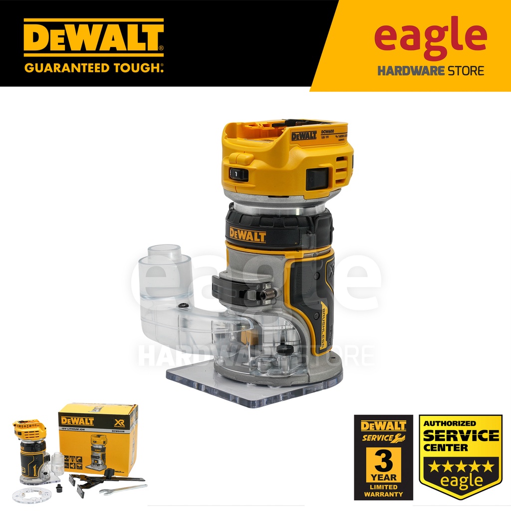 Dewalt DCW600N-KR 1/4" & 8mm 18/20V Brushless Cordless Router ( Bare ...