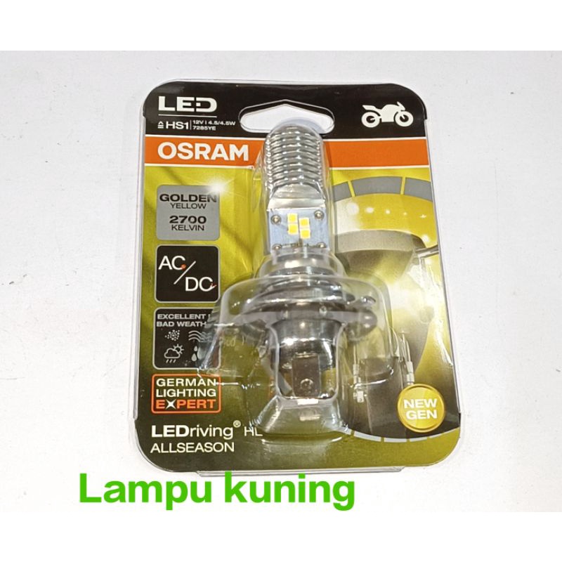 6000k Mentol Depan Led Putih Dengan Kuning Osram H4 Untuk Semua Jenis Motor Model HS1(H4) (Ac/Dc ...