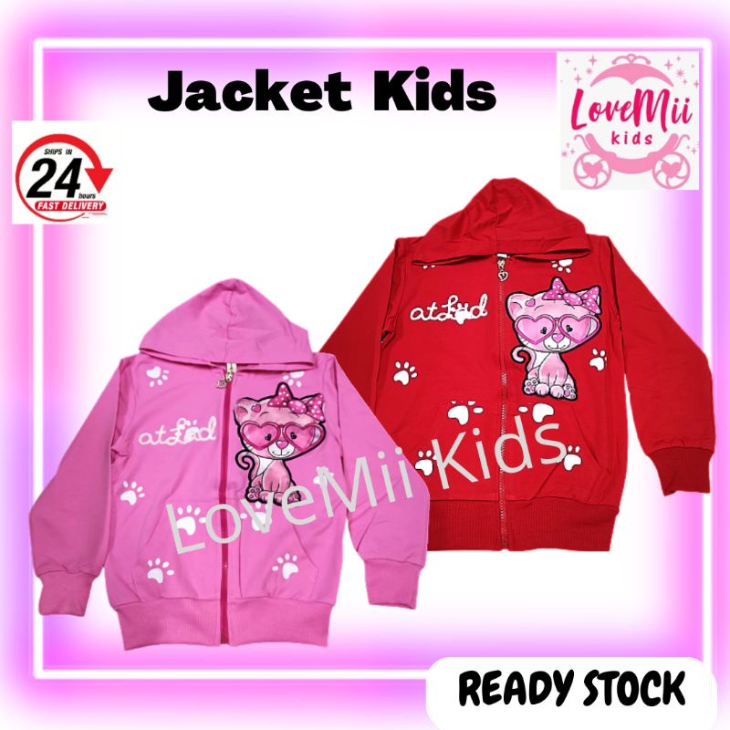 Jacket Hoodie Girls Kids Toddler Children Cat Coat/Baju Kanak-kanak ...