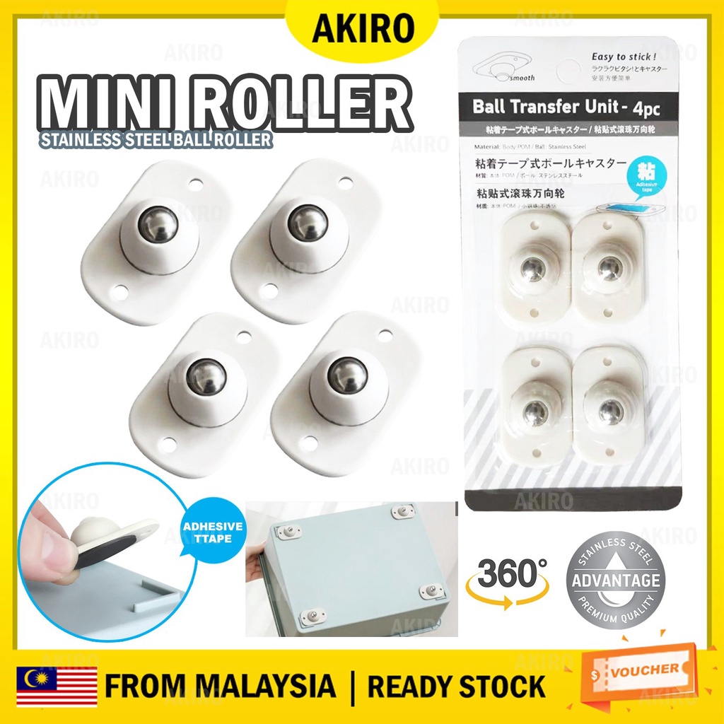 AKIRO Japan Stainless Steel Home DIY 4PCS Multipurpose Wheel Storage ...