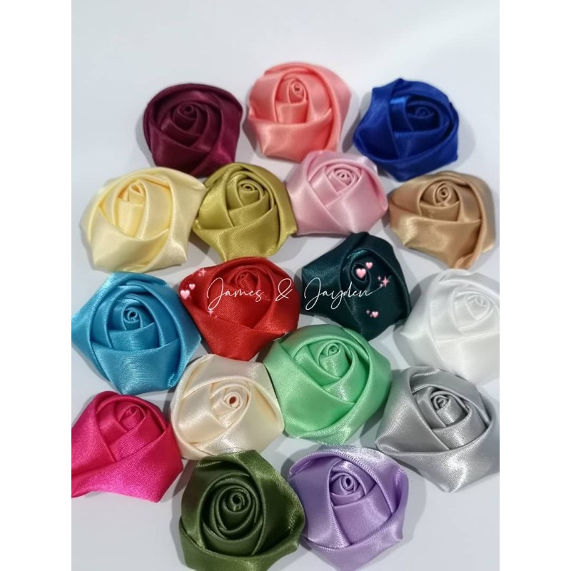 Bunga Satin / Bunga Tambahan / Bunga Tambahan untuk baju / Bunga Fabric ...