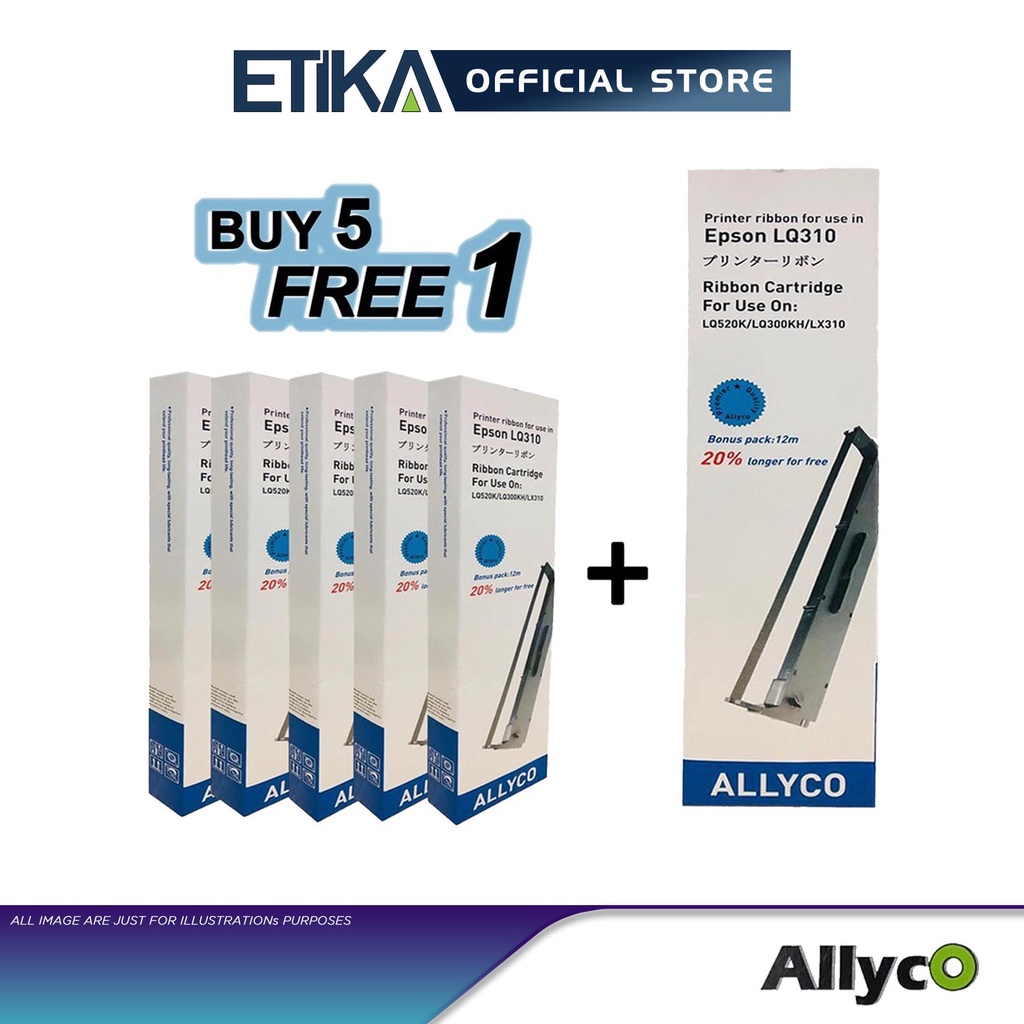 ALLY Allyco Compatible Epson LQ-310 Ribbon | 12m, 20% Longer (Special ...