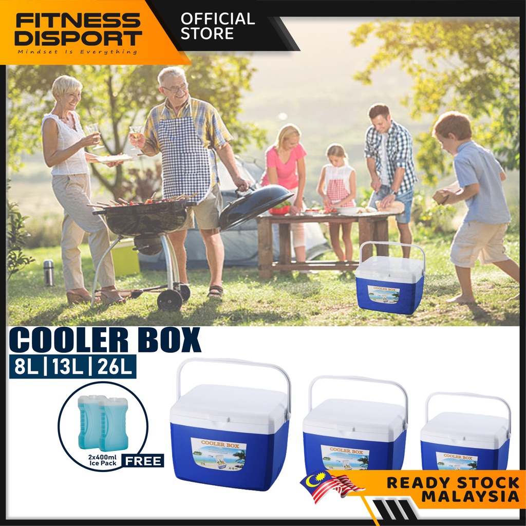 8L/13L/26L Cooler Box Kotak Penyejuk FREE 2 Ice Crystal Box Food ...
