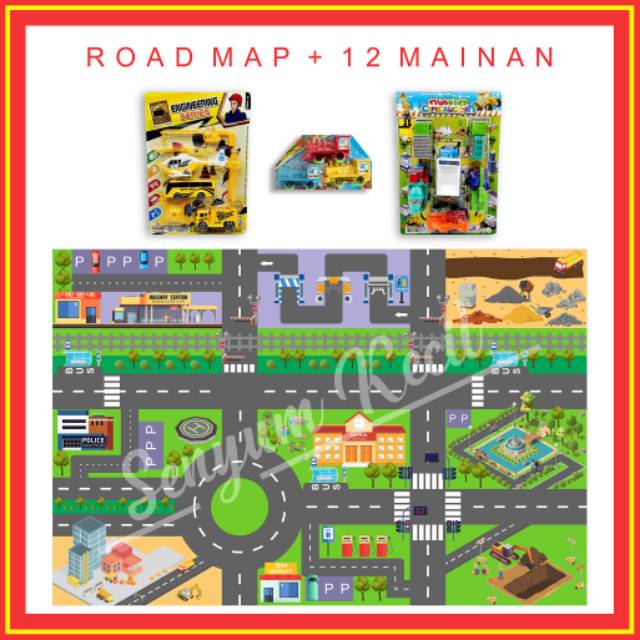 Road Map Package + 12 Toys | Miniature City | Children toys | Shopee ...