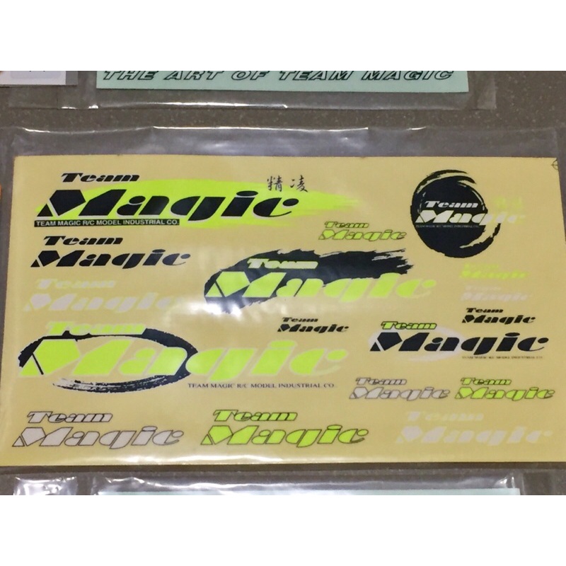Team Magic Official Car sticker (Yellow Black ) For 1/8 and 1/10 ...