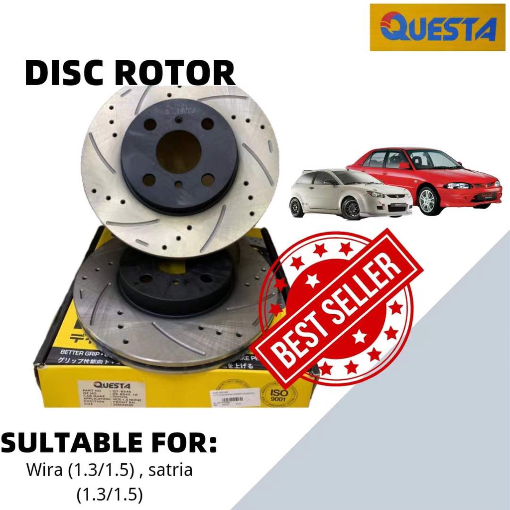 Proton Wira 1.5,Satria 1.3,1.5 Front Disc Rotor Set (2pcs) (PT005 ...