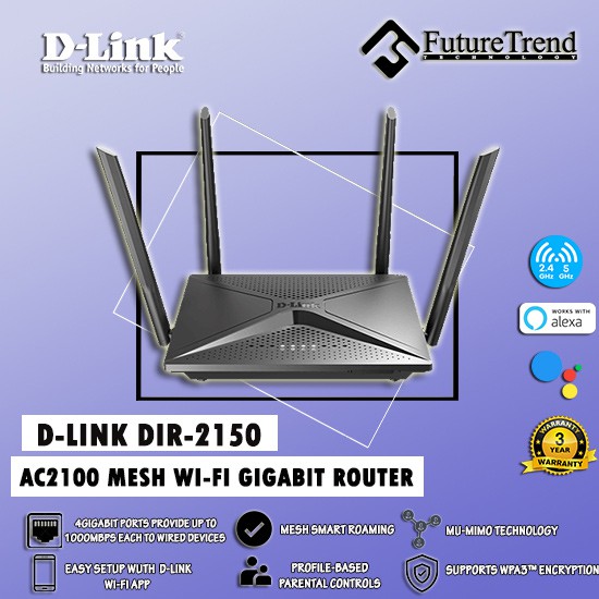D-Link DIR-2150 AC2100 Mesh Wi-Fi Gigabit Router | Shopee Malaysia