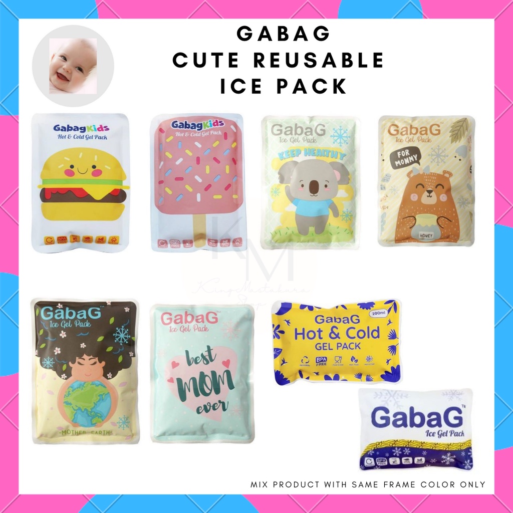 500gm- Gabag Cute Reusable Ice Gel Pack/ Bag comel ais kitar semula ...