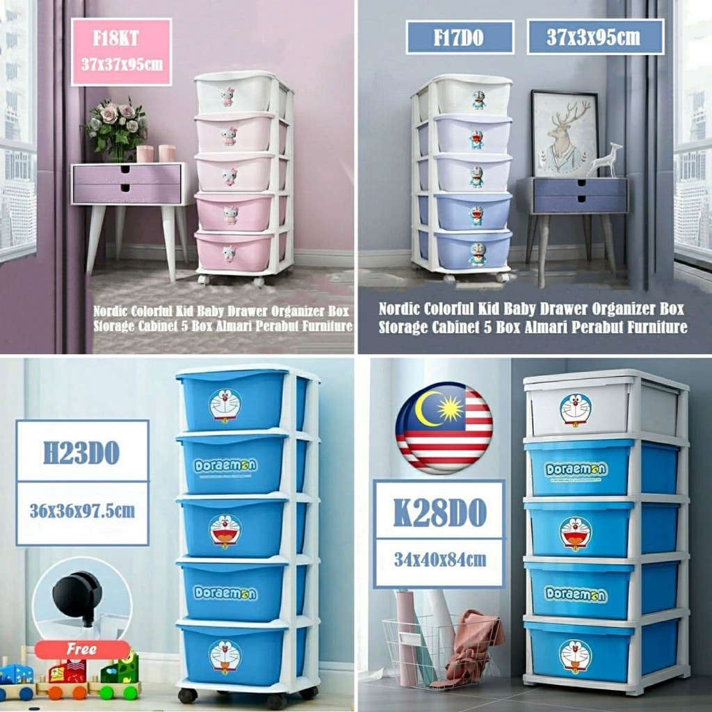 Kotak Baju Anak Baby Drawer Storage Cabinet Box Almari Perabut Cartoon ...