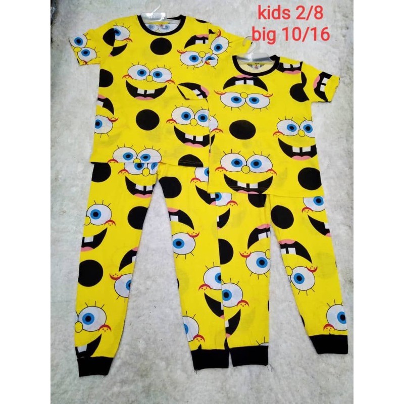 🔥READY STOCK PYJAMAS SEDONDON SPONGEBOB KIDS BIGKID MOMMY🔥 | Shopee ...