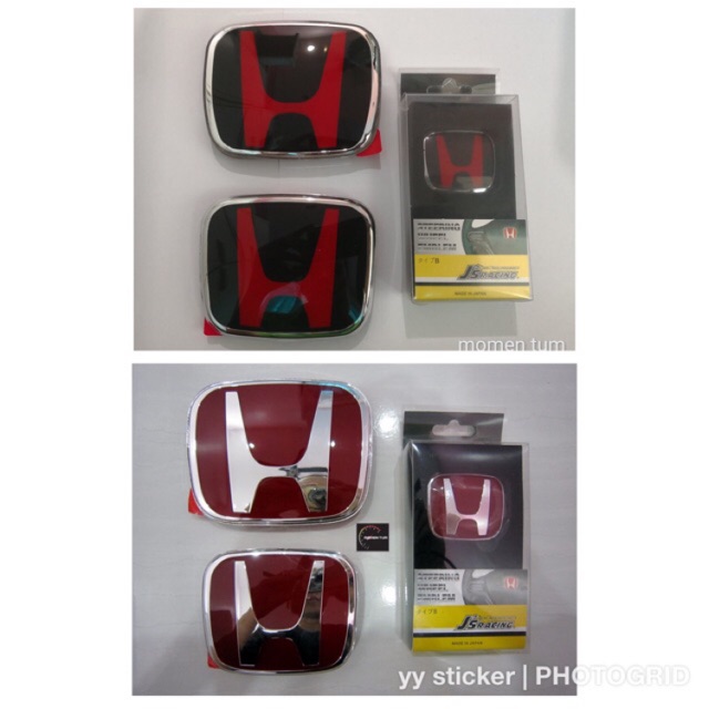 Logo Honda Civic FD Emblem Logo Honda steering merah hitam black red ...
