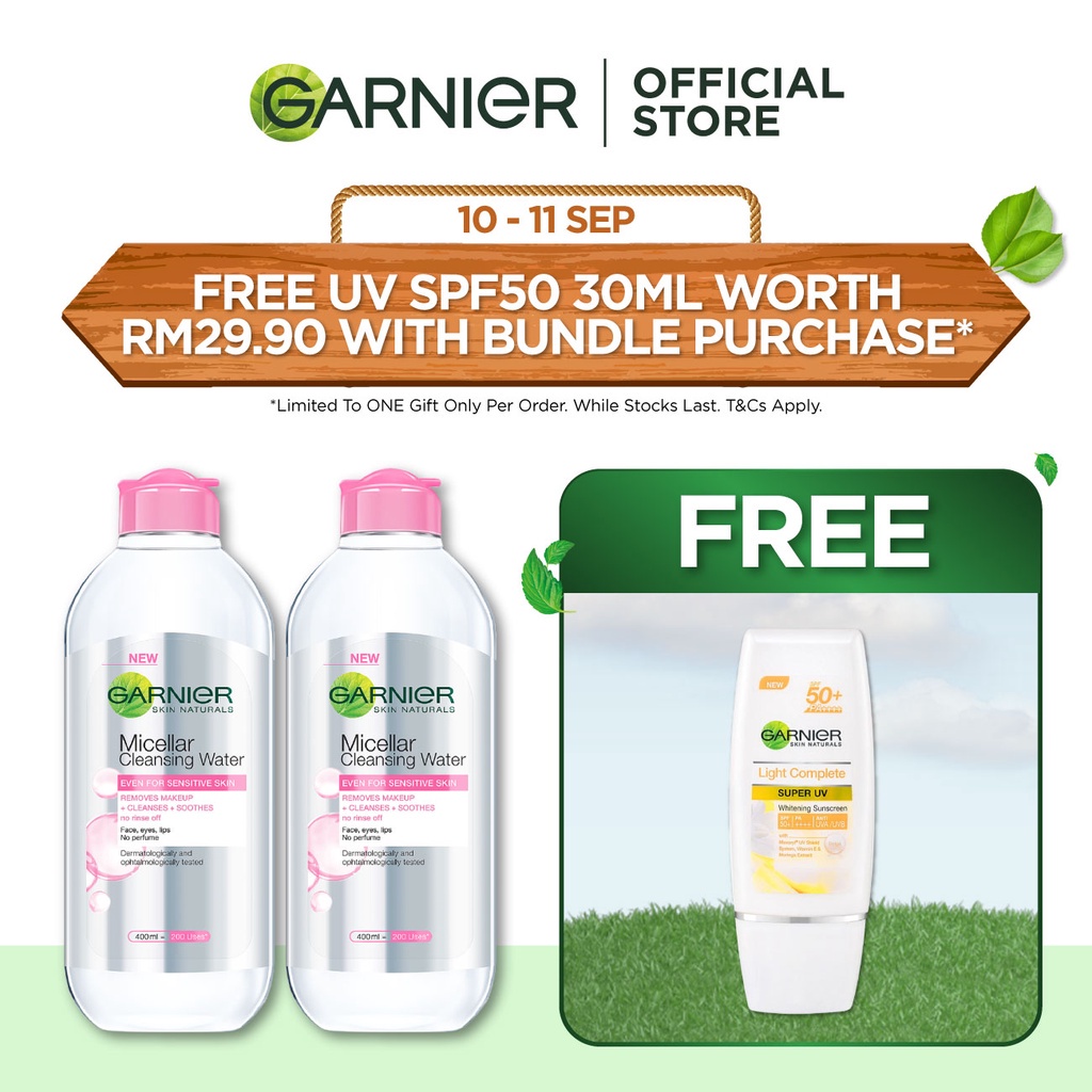 cerave Garnier Micellar Water Pink Twinpack for Normal and Even ...
