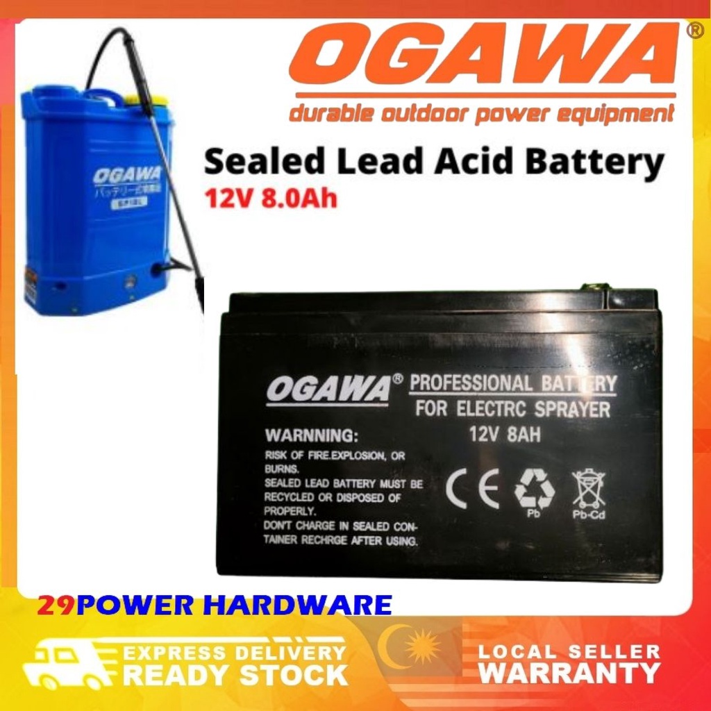 OGAWA 12V 8Ah Rechargeable Battery Seal Lead Acid Battery for UPS Auto ...