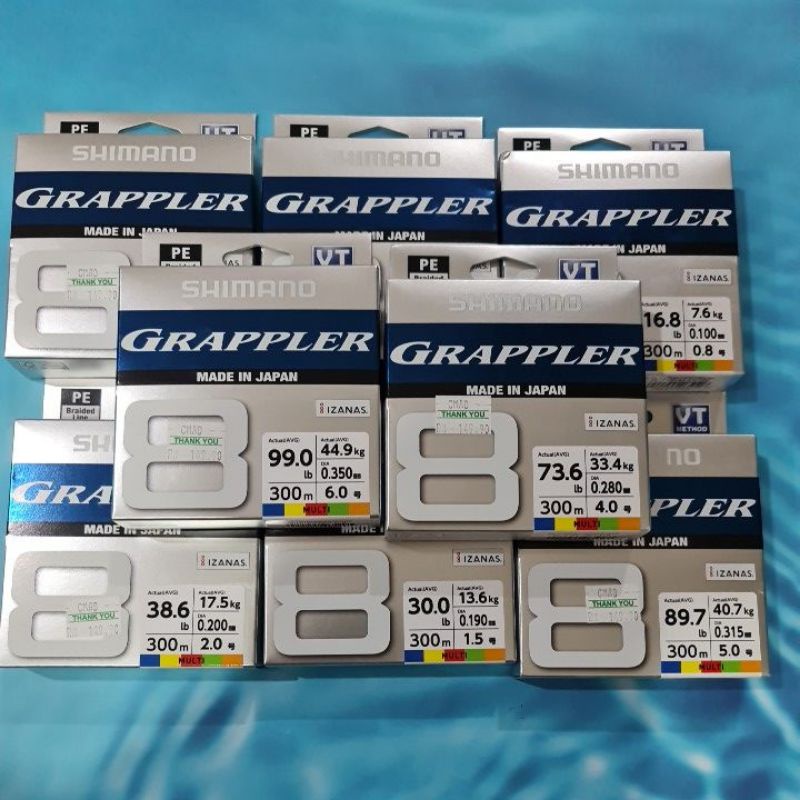 SHIMANO GRAPPLER x8 Braided line 300m(multi color) | Shopee Malaysia