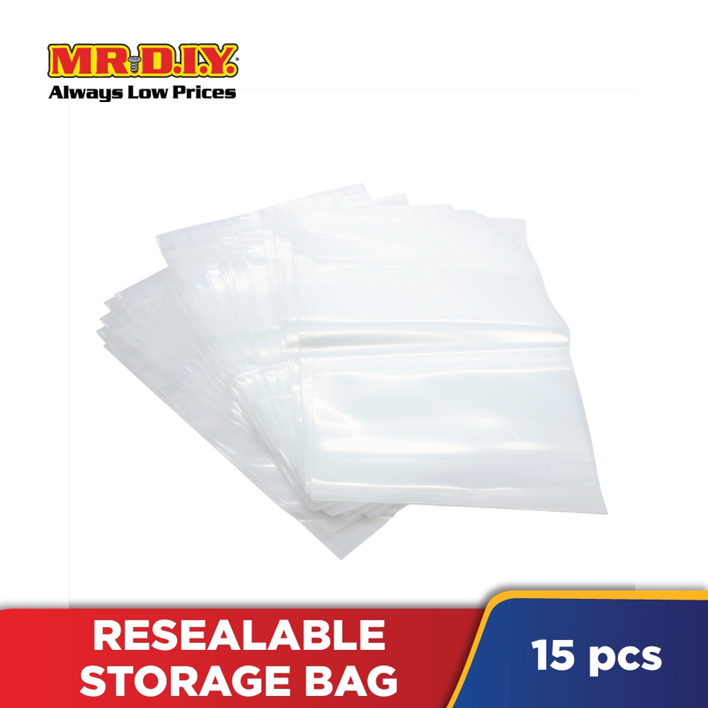 (MR.DIY) Resealable Storage Bag (15 pieces)(20x28cm) | Shopee Malaysia