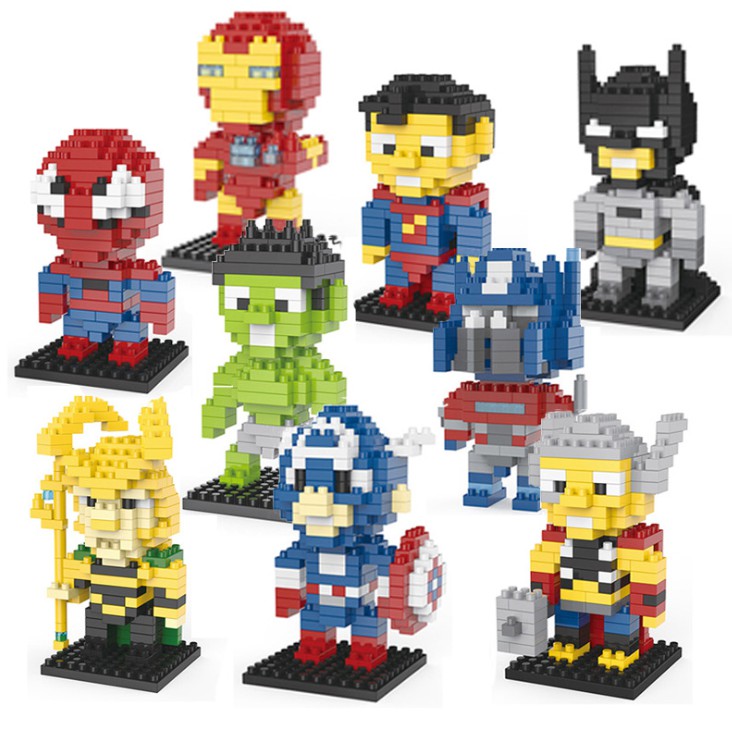 Marvel Superhero Series Mini Buildings Nano Blocks Toy Lego | Shopee ...