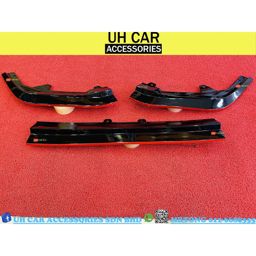 HONDA CIVIC FE 2022 2023 RS PP FRONT LIP LIPS DIFFUSER GLOSSY BLACK ...