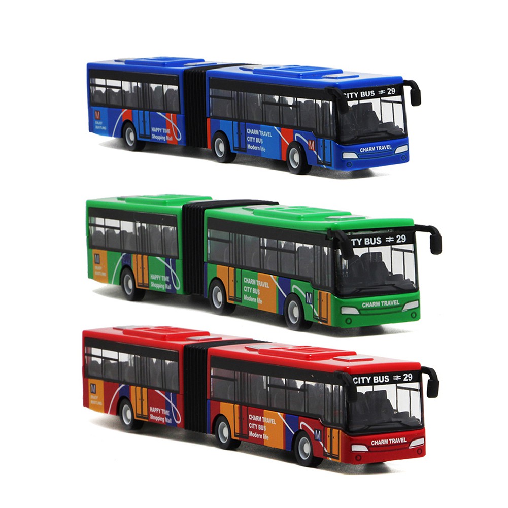 Double Bus Alloy Toys Pull Back Toy Car Tram Wheels Model for Children ...