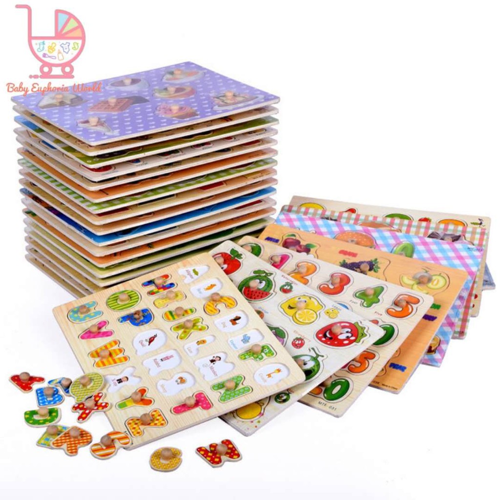 ( Ready Stock Early Learning Wooden Puzzle Board Montessori Wooden ...