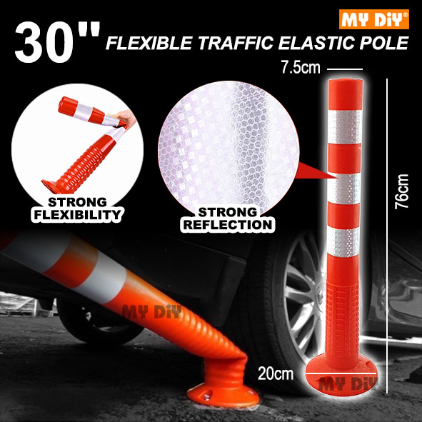 MYDIYHOMEDEPOT - 30” FLEXIBLE TRAFFIC ELASTIC POLE SAFETY TRAFFIC POLE ROAD SAFETY POLE ROAD ...